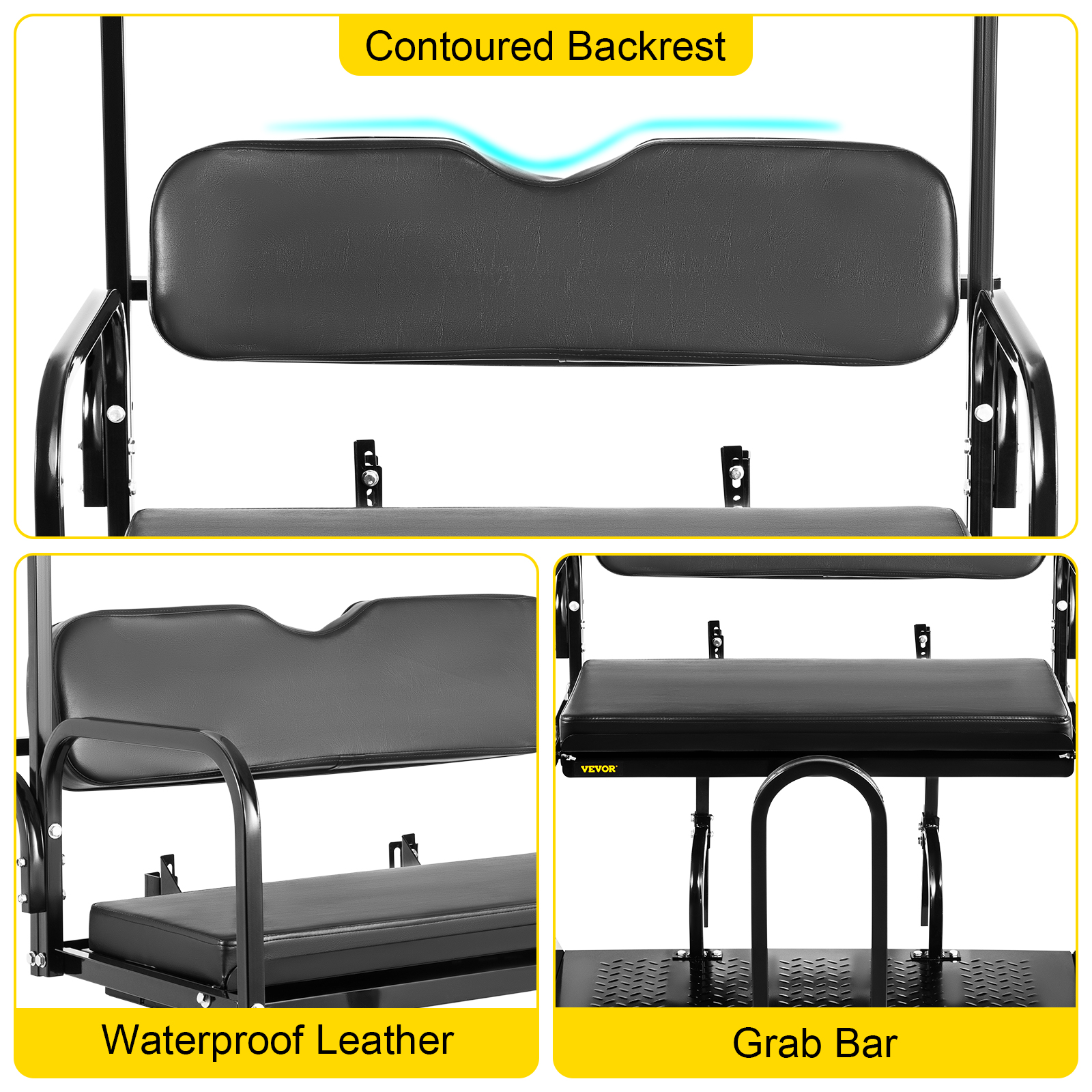 VEVOR Golf Cart Rear Seat, Club Car Rear Seat for Yamaha G14, G16, G19 ...