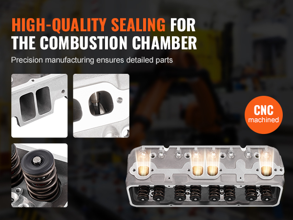 VEVOR Engine Cylinder Head Assembly Replacement Aluminum for SBC ...