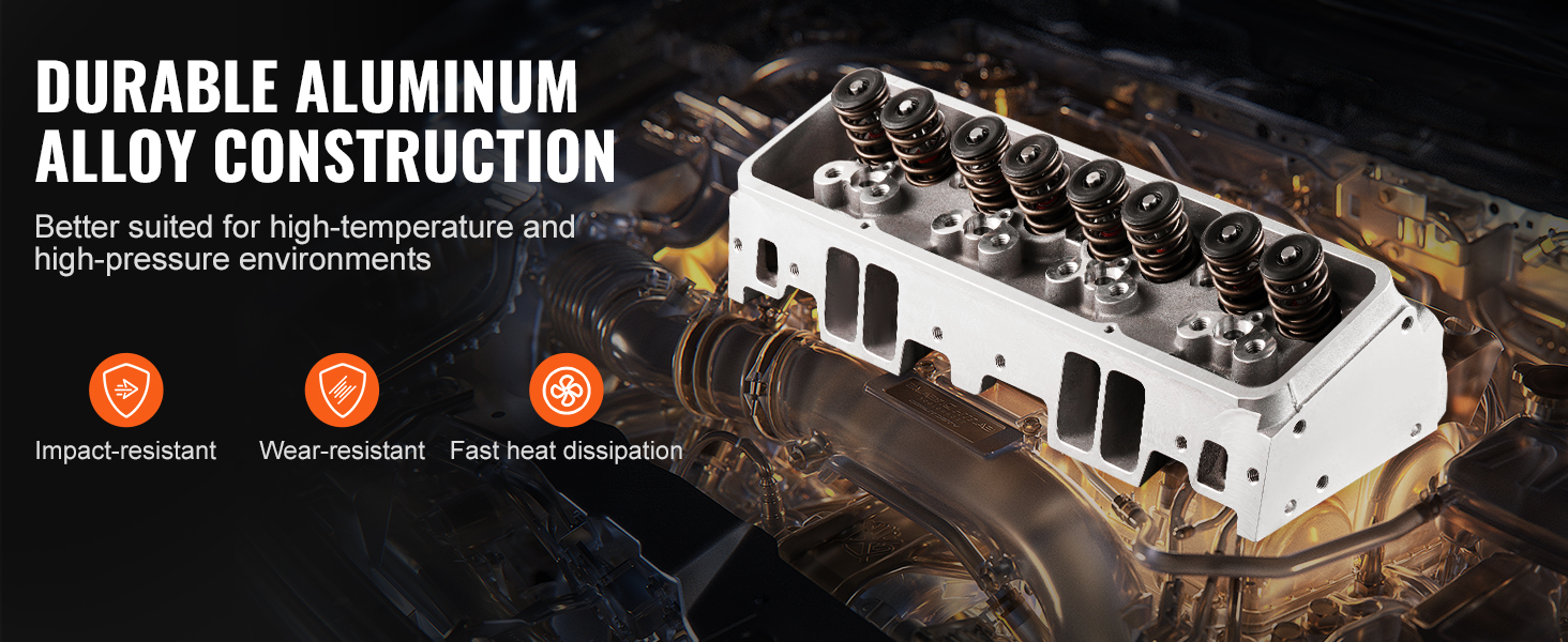 VEVOR Engine Cylinder Head Assembly Replacement Aluminum for SBC ...