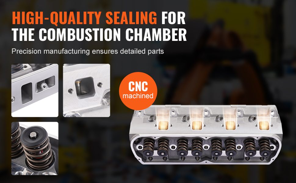 VEVOR Engine Cylinder Head Assembly Replacement Aluminum for SBF FORD ...