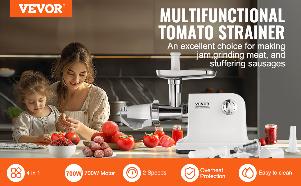 VEVOR 5.5 LBS/Min Electric Tomato Strainer 700W Tomato Sauce Maker ...