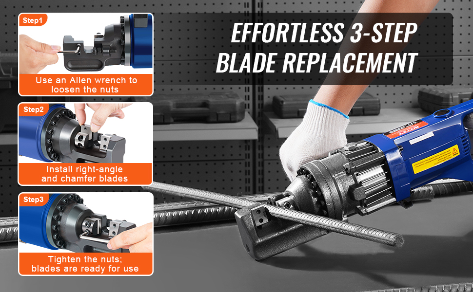 VEVOR 6 PCS 16mm(5/8 Inch) Electric Rebar Cutter Blade Replacement Jaw ...