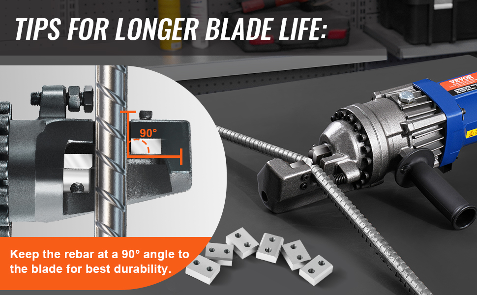 VEVOR 6 PCS 16mm(5/8 Inch) Electric Rebar Cutter Blade Replacement Jaw ...