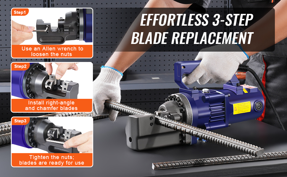 VEVOR 6 PCS 20/22mm Electric Rebar Cutter Blade Replacement Jaw Blades ...