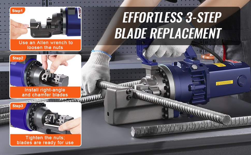 VEVOR 6 PCS 25mm(1 inch) Electric Rebar Cutter Blade Replacement Jaw ...