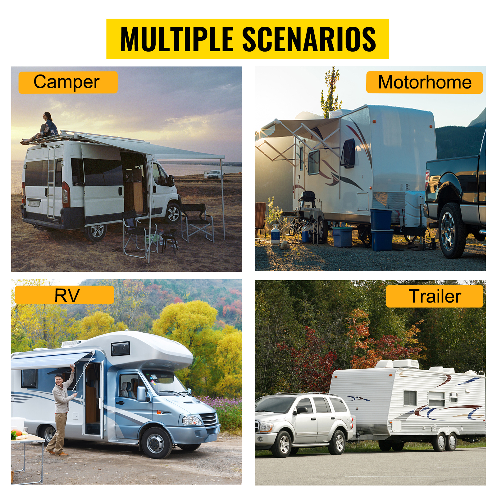 VEVOR Trailer Jack Block Trailer Stabilizer 6PC HDPE RV Block with EPV ...