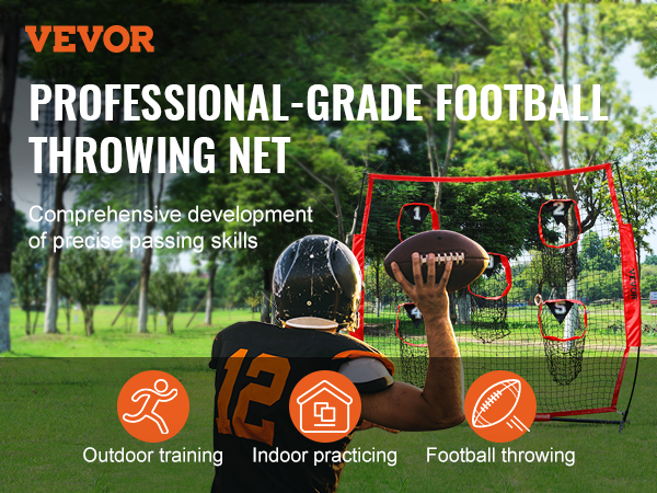 VEVOR 8 x 8 ft Football Trainer Throwing Net, Training Throwing Target ...