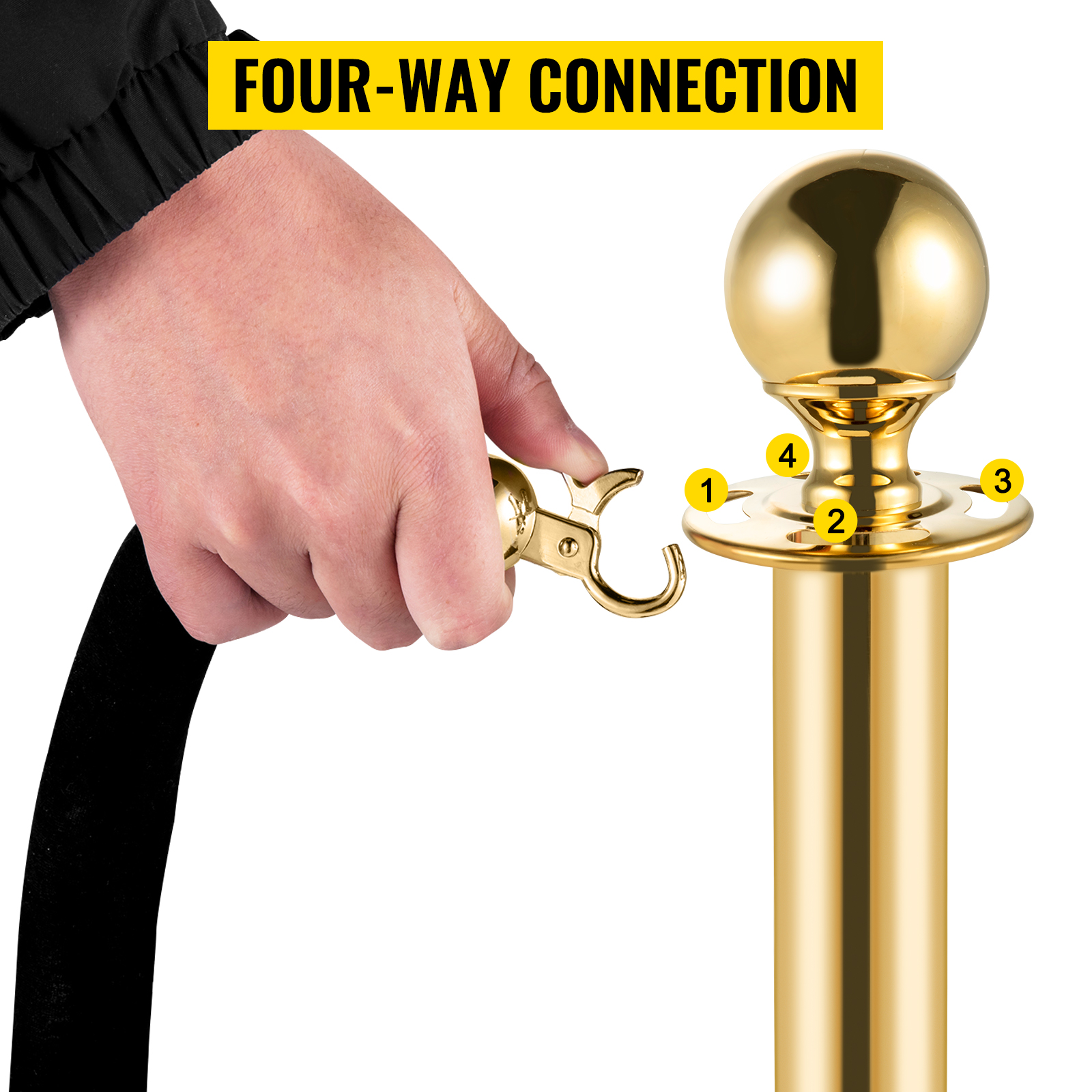 3 Queue Barrier Crowd Control Stanchion 2x4.9ft Ropes Mall Velvet Rope ...