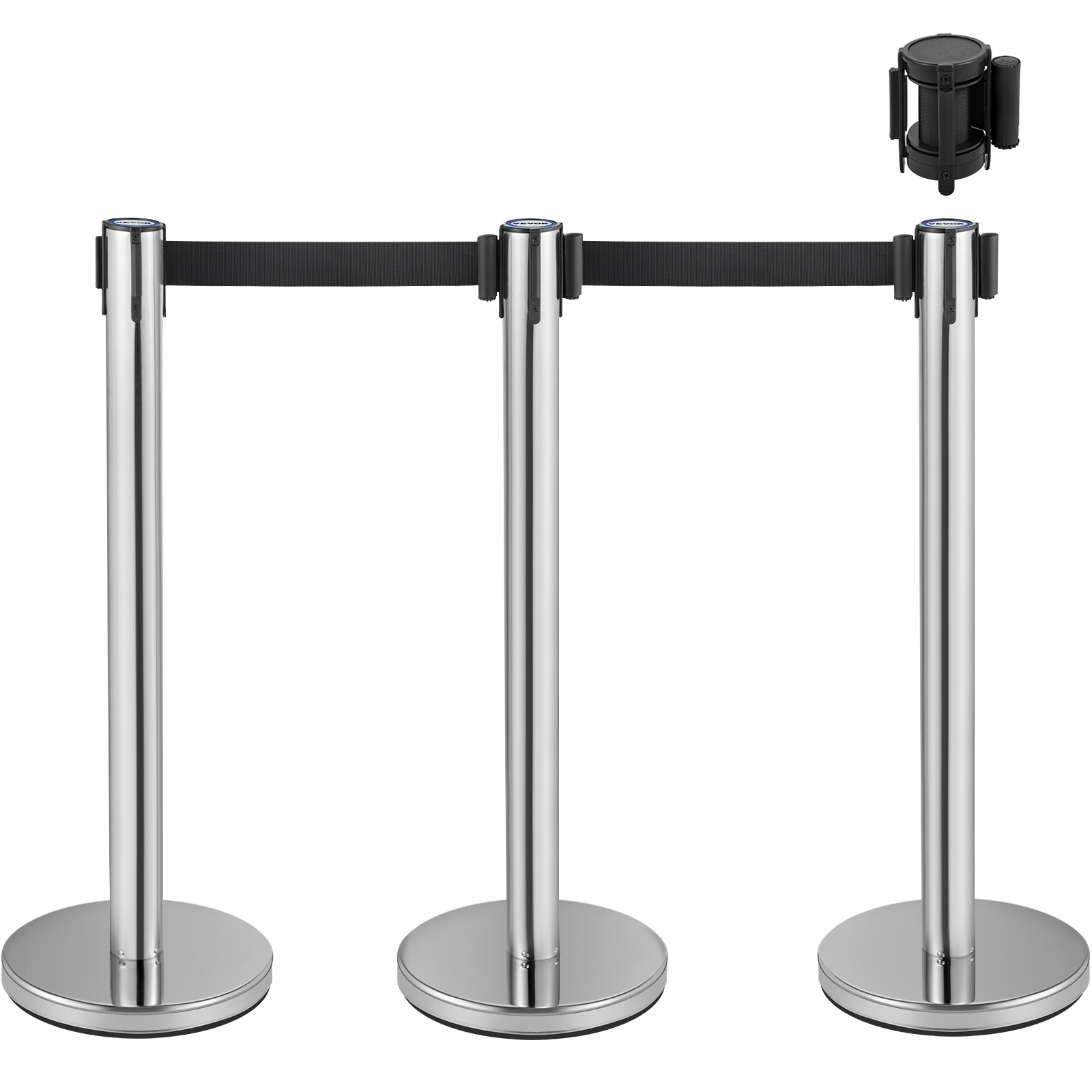 VEVOR VEVOR Crowd Control Stanchion Stanchion Set 3Pcs w/ 3m Black ...