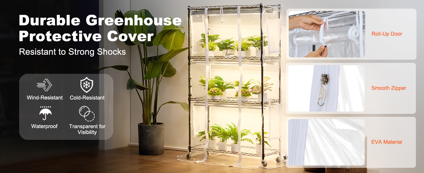 VEVOR Plant Stand with Grow Lights 4 Tiers 180W 59.1" Tall Plant Grow ...