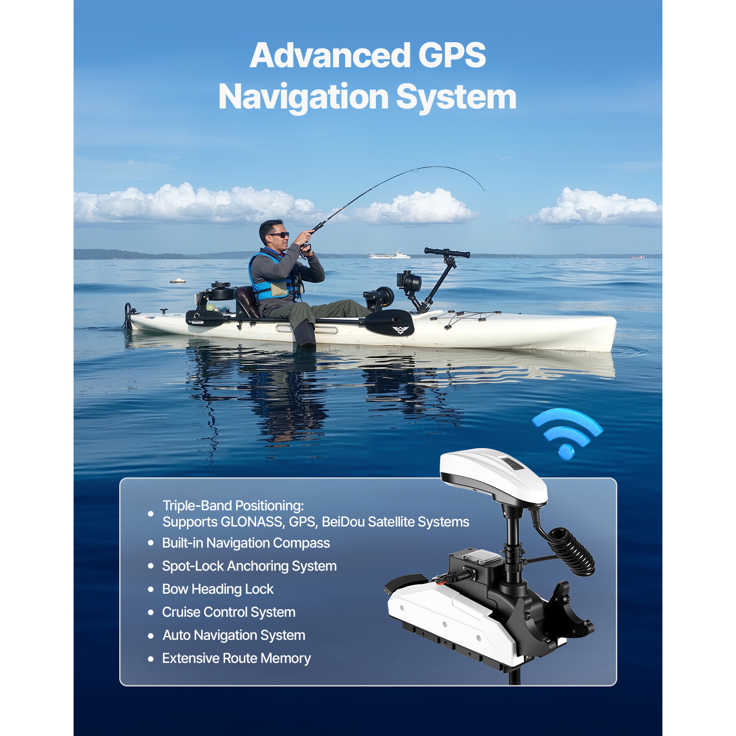 Mophorn Electric Trolling Motor with 55lbs Thrust, GPS Functionality ...
