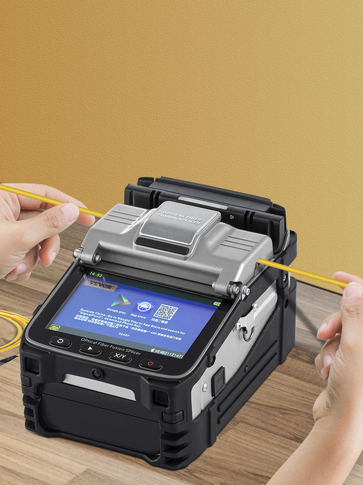 VEVOR AI-7C Fusion Splicer Kit Fiber Optic Splicing Machine 5" Screen w ...
