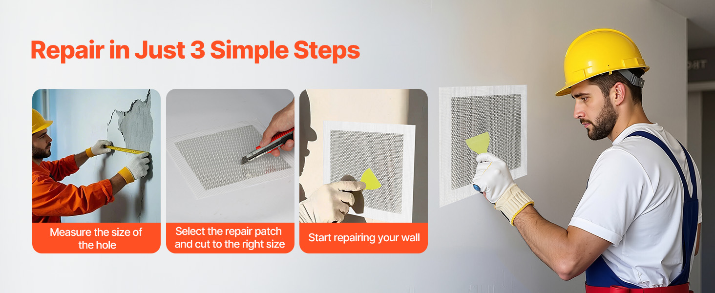 16PCS Drywall Repair Kit 4/6/8-inch Self-Adhesive Dry Wall Repair Patch ...