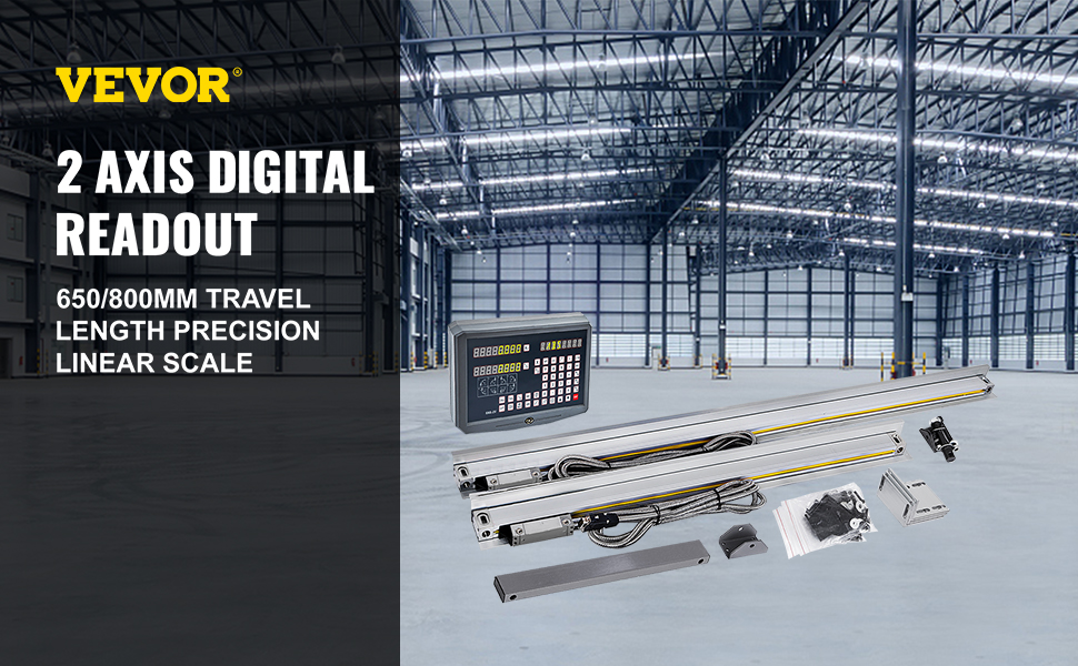 VEVOR Digital Readout, 2 Axis, DRO Display with 650mm and 800mm Travel ...