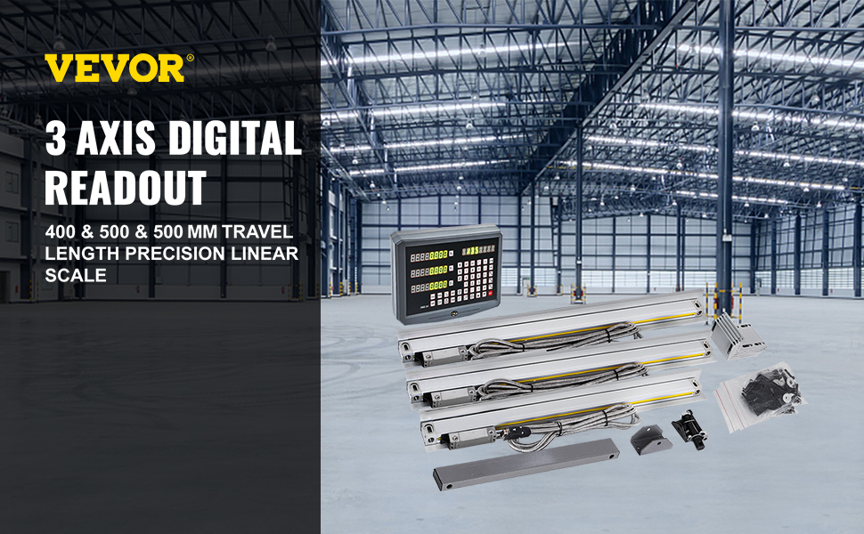 3 Axis Digital Readout DRO 400&500&500 mm(17.7"&20"&20") Precision ...