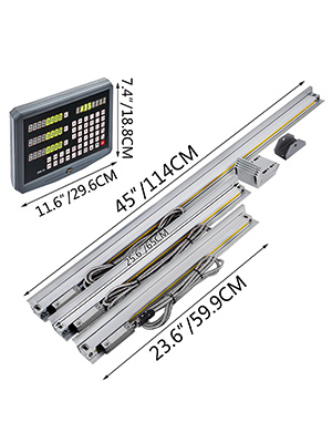 3 Axis Digital Readout DRO 450&500&1000mm(17.7"&20"&40") Precision Linear Scale | VEVOR US