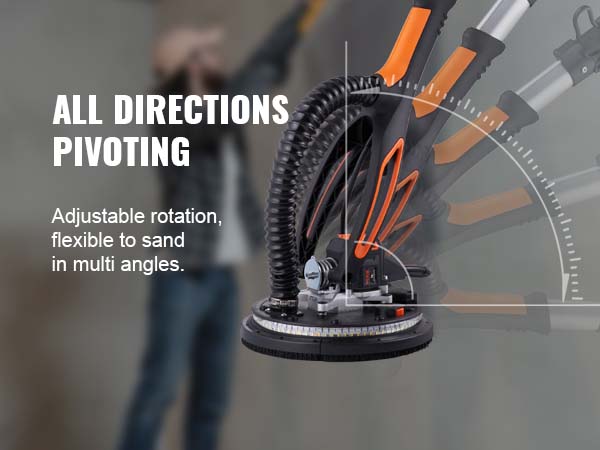 VEVOR Drywall Sander, 800W Brushless Motor Electric Sander, Variable ...