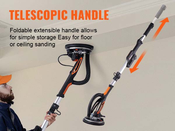 VEVOR Drywall Sander, 800W Brushless Motor Electric Sander, Variable ...