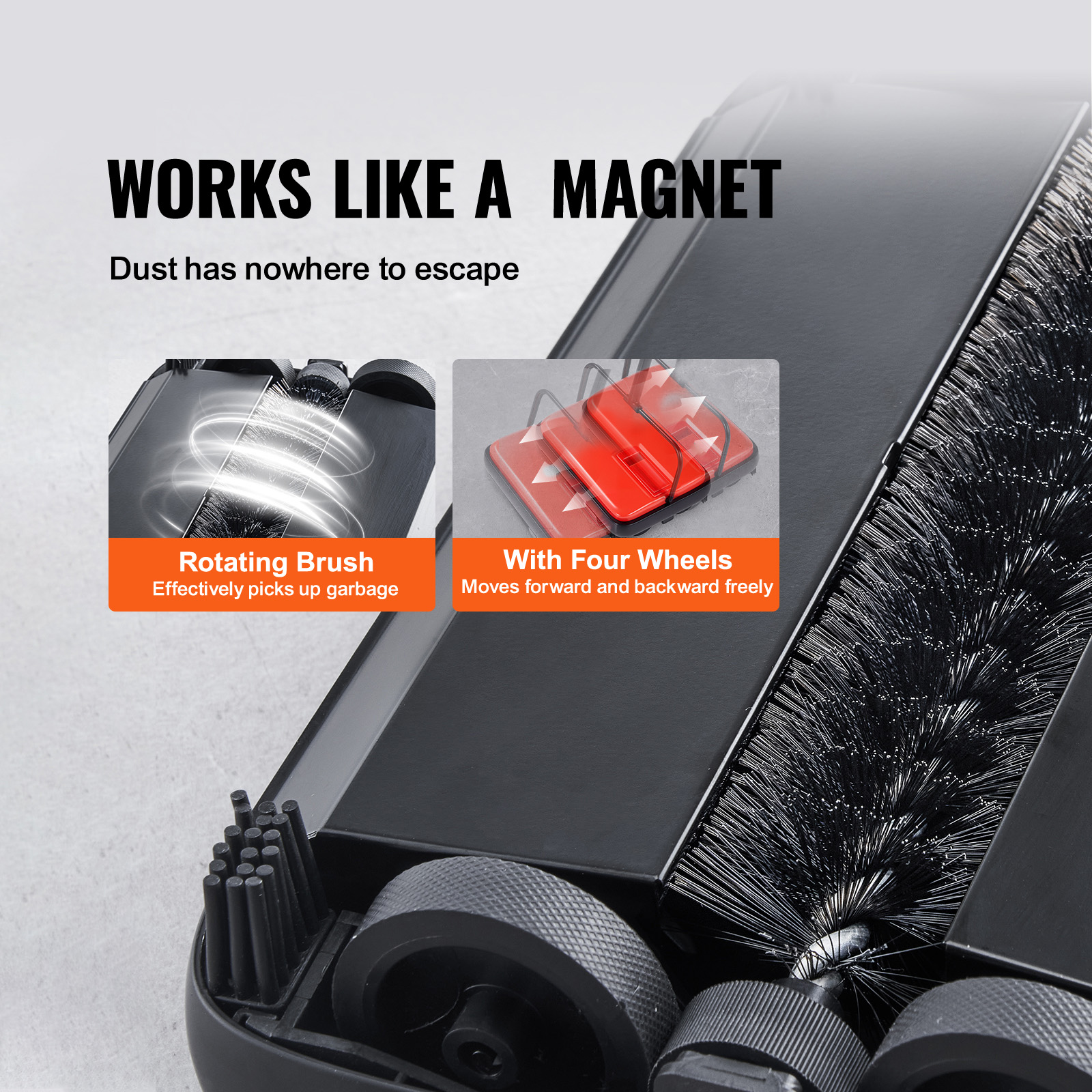 Carpet Floor Sweeper Manual 6.7/7.87 inch Width Sweeping Paths Non ...