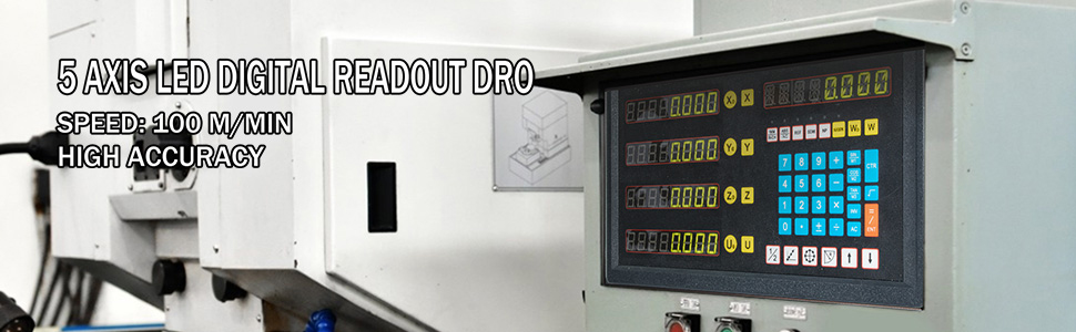 5 Axis Digital Readout Mill, Linear Encoder, LED Screen, DRO for ...