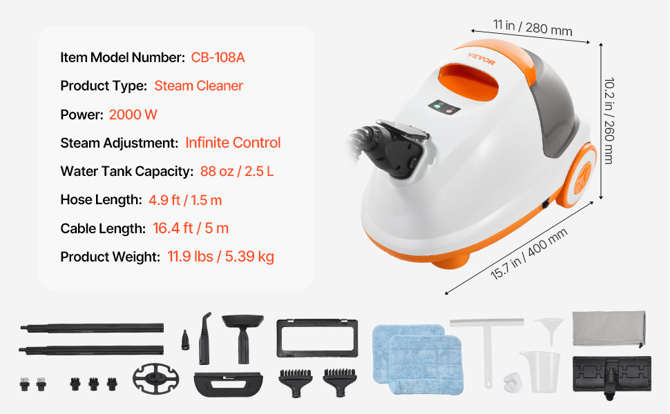 2000W Steam Cleaner Multipurpose Steamer with 27 Accessories，Household ...