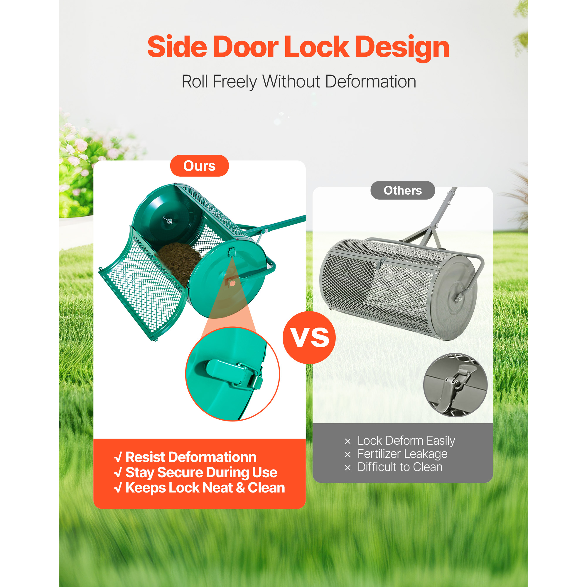 Mophorn 24-inch Compost Spreader with Adjustable Push/Tow Handle ...