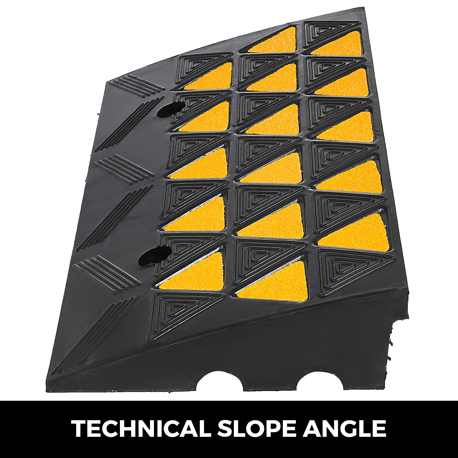 4" Height Heavy Duty Rubber Curb Ramp Load Capacity High Visibility ...