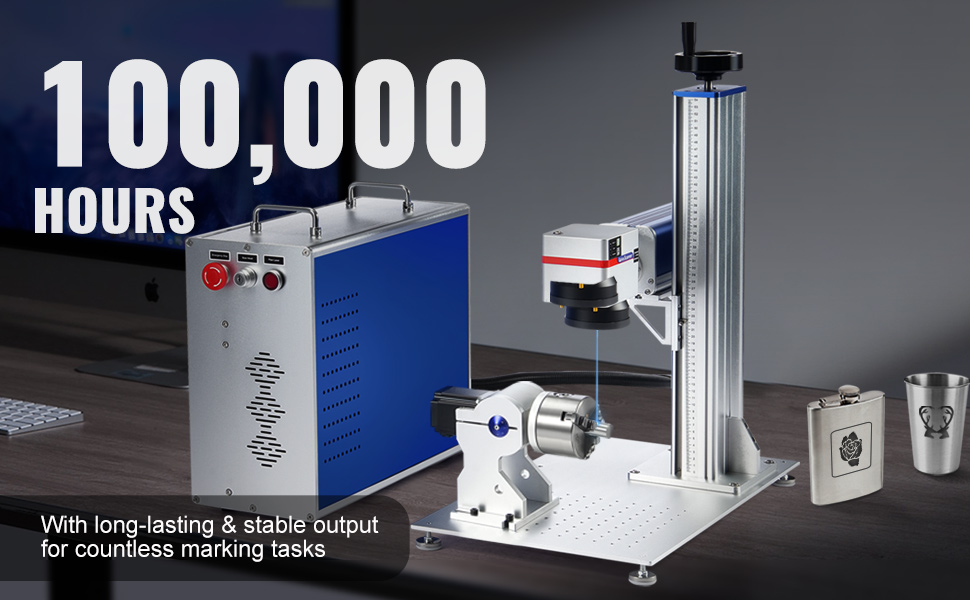 VEVOR Fiber Laser Marking Machine 100W Color Marking Engraver with ...