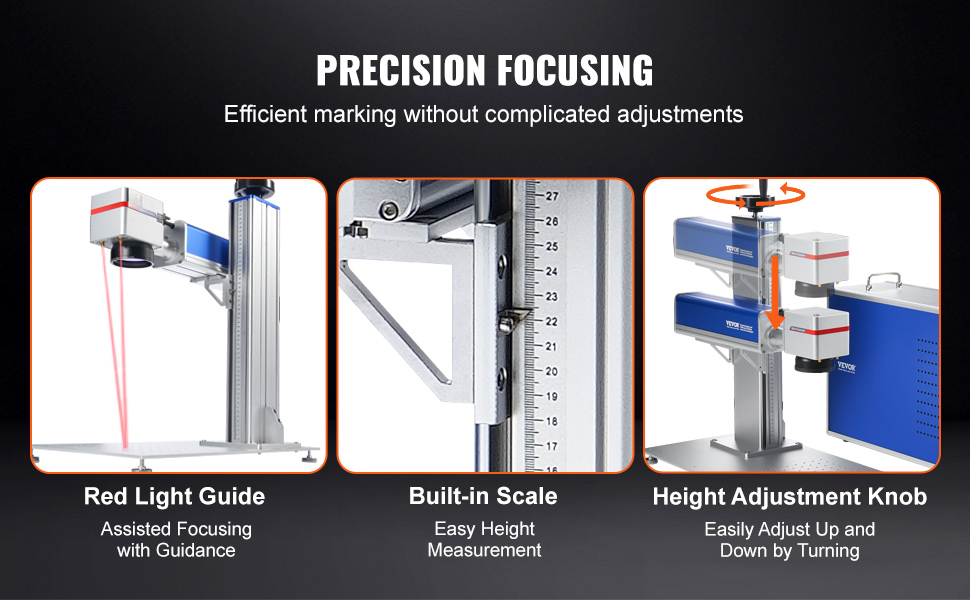 VEVOR Fiber Laser Marking Machine 100W Color Marking Engraver with ...