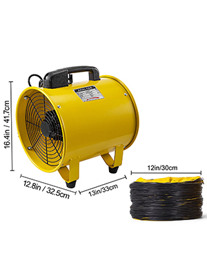 VEVOR Utility Blower Fan, 12 Inches, 550W 1471 & 2295 CFM High Velocity ...