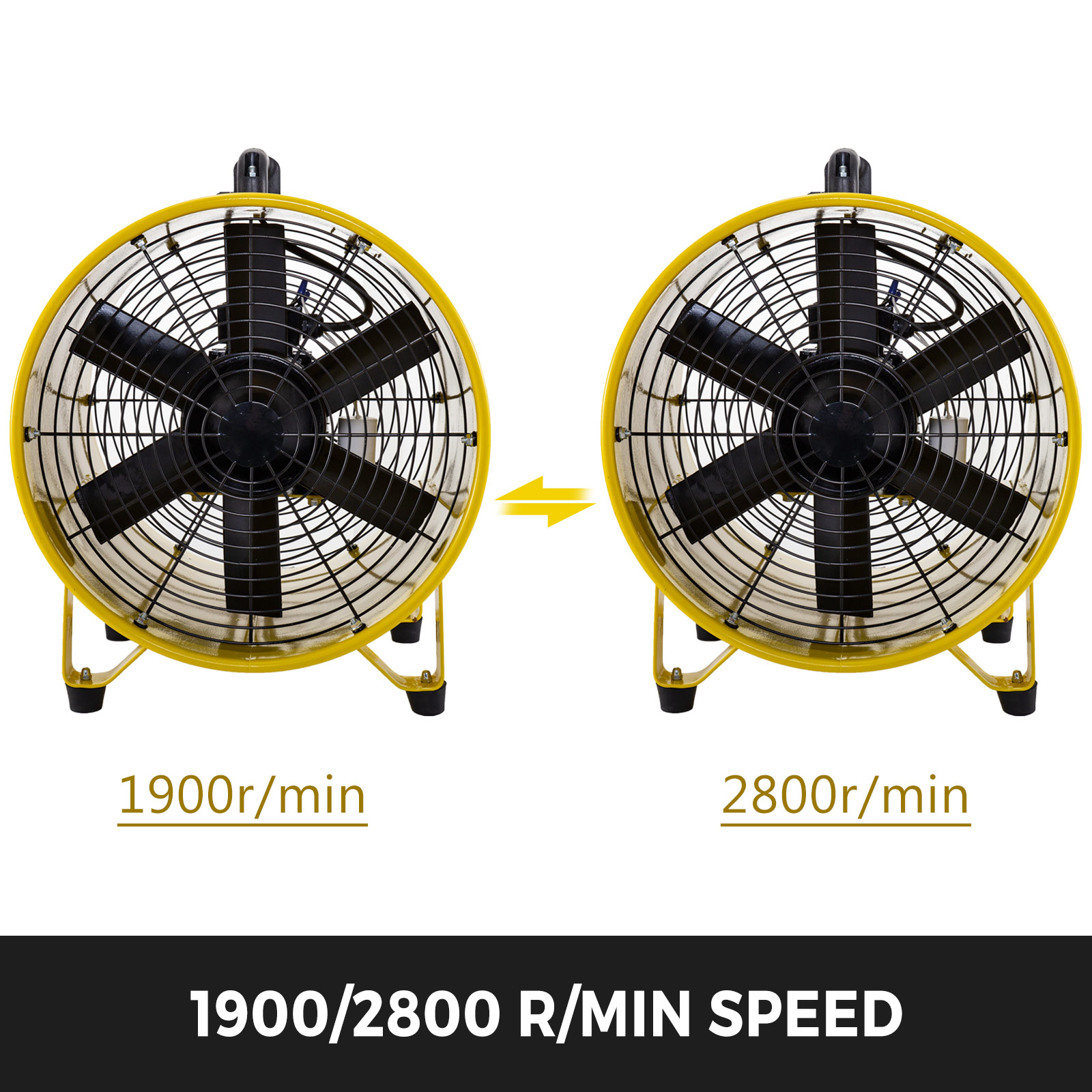 16" 400mm Portable Ventilation Fan With 10m Pvc Ducting Extractor Fan ...