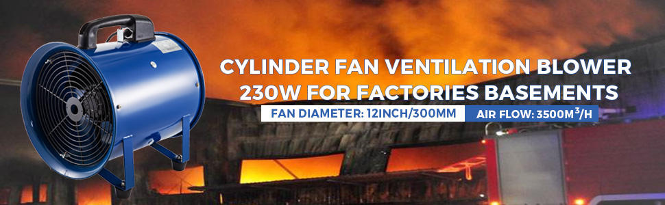 Cylinder Fan Ventilation Blower 12 Inch For Factories Basements ...