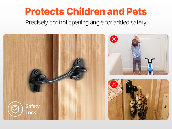 VEVOR Hook and Eye Gate Latch 2 Pack Barn Door Latch Hook with Mounting ...