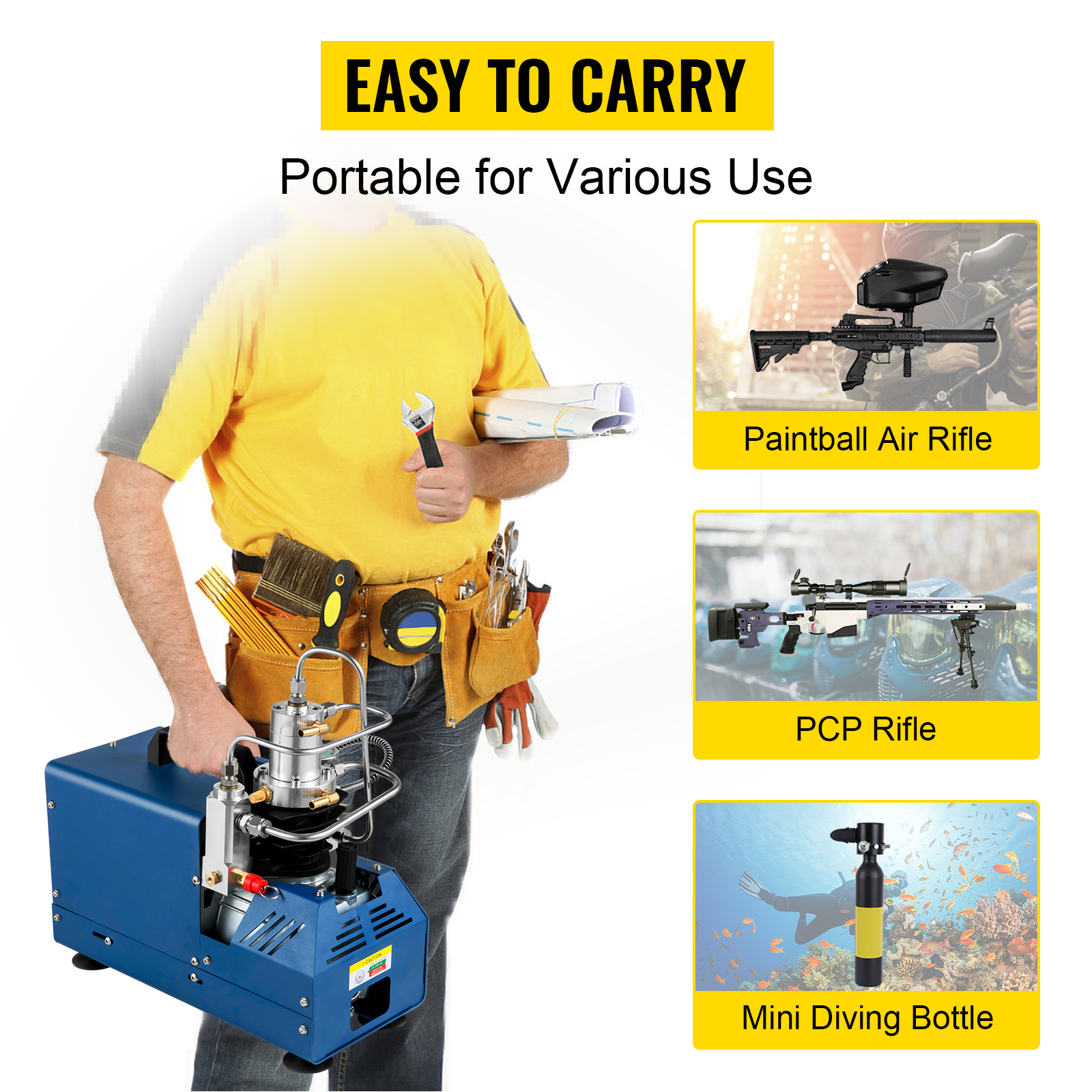 VEVOR High Pressure Compressor 4500PSI Air Rifle Compressor 220V for ...