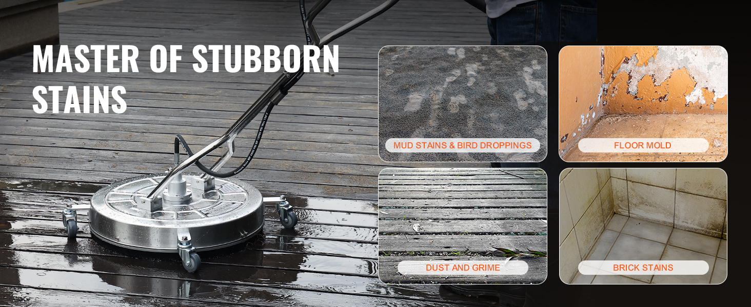 Mophorn 24" Pressure Washer Surface Cleaner, Stainless Steel, Handles ...