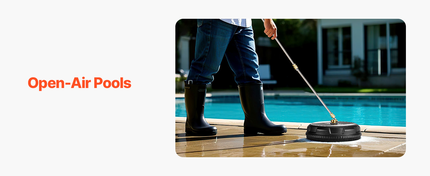 VEVOR 15" Pressure Washer Surface Cleaner, Plastic Pressure Washer ...