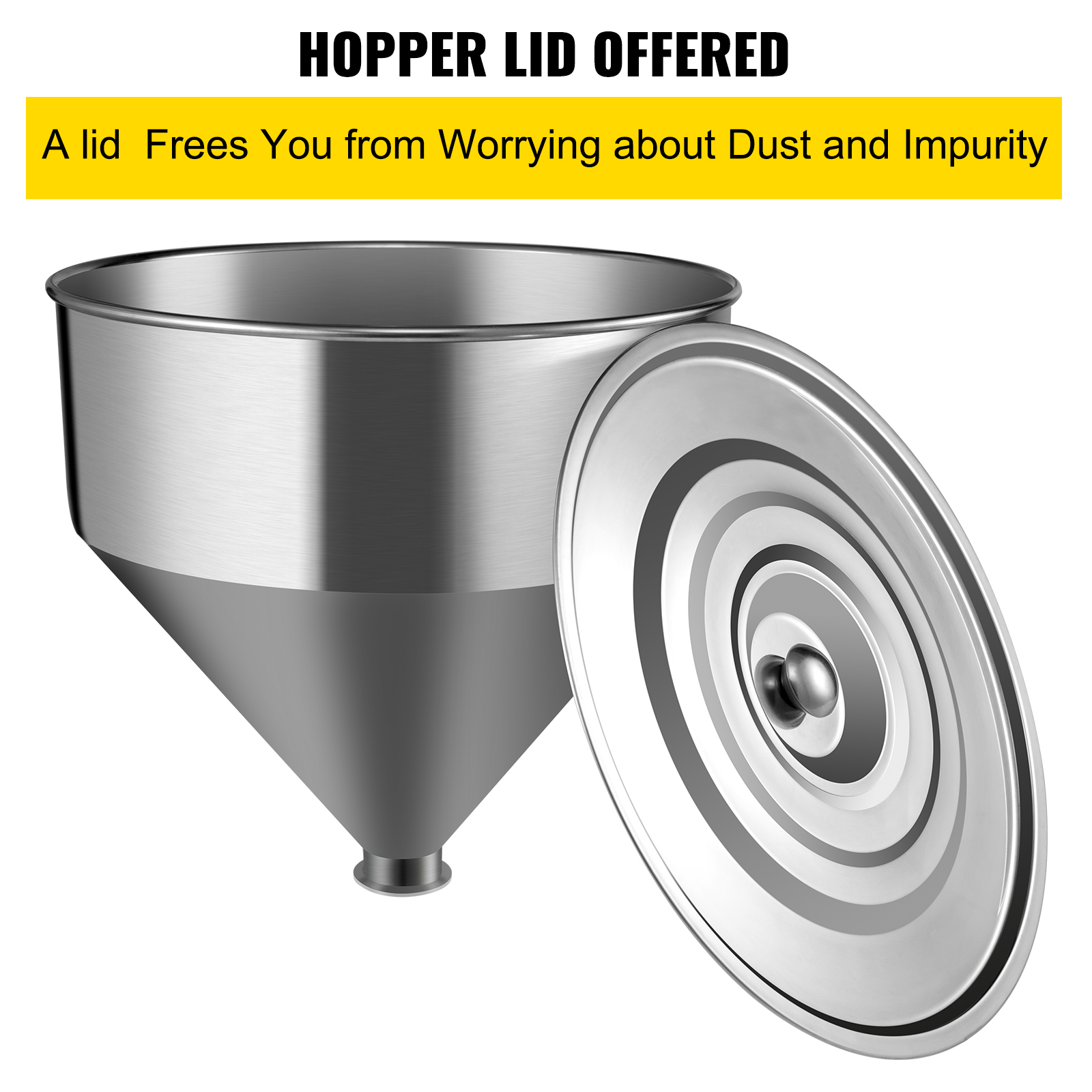 VEVOR 30L/7.9Gal 304 Stainless Steel Hopper for Paste/Liquid Filling ...