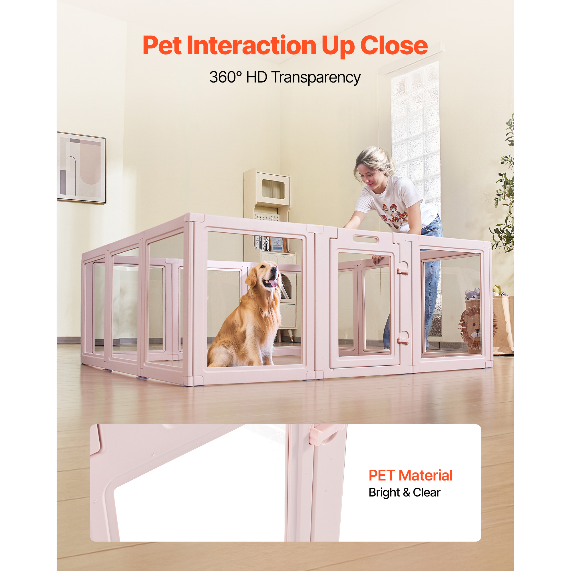 Mophorn Transparent Plastic Dog Whelping Box, 60x59x23 in Puppy Playpen ...