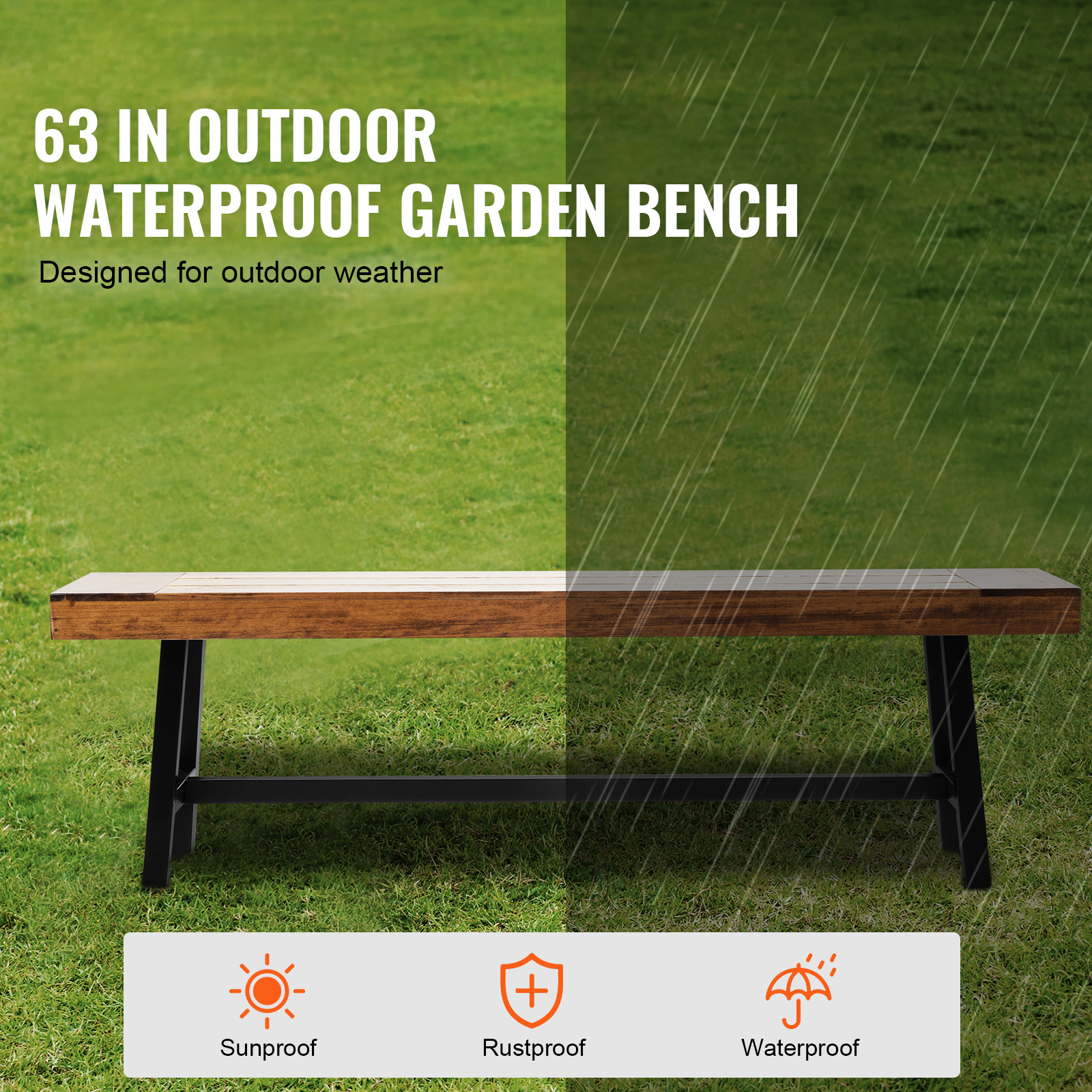 Outdoor Bench 48/50/63/46/38.8in Garden Bench Park Patio Yard Porch ...