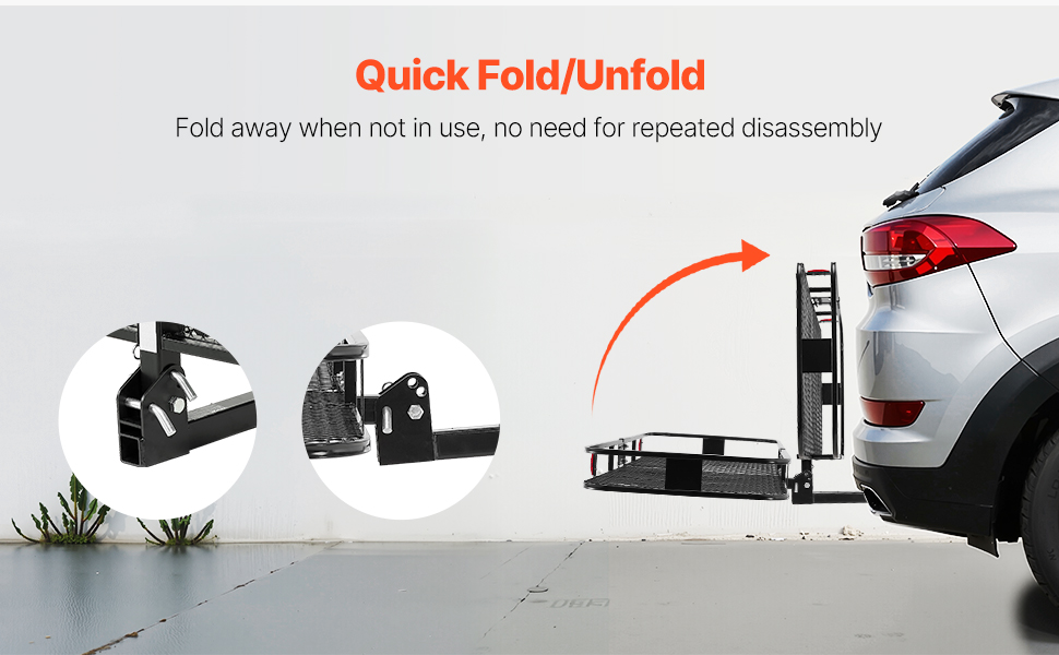 VEVOR 500 lbs Hitch Cargo Carrier Folding Hitch Cargo Carrier with ...