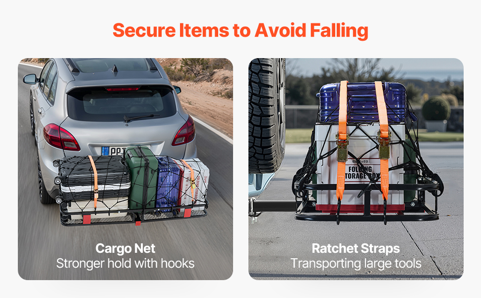 500 lbs Hitch Cargo Carrier Folding Hitch Cargo Carrier with Cargo Net ...