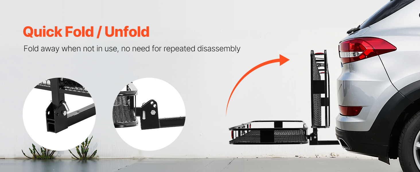 500 lbs Hitch Cargo Carrier Folding Hitch Cargo Carrier for 2" Receiver ...