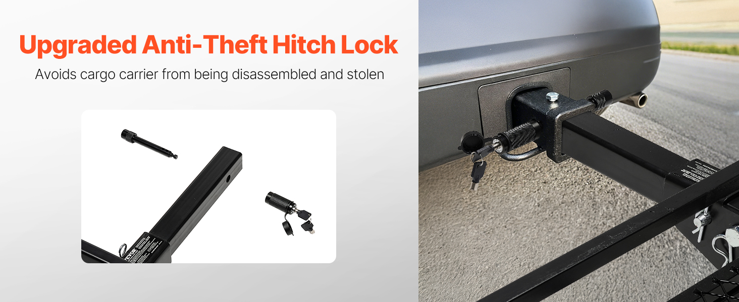 VEVOR 500 lbs Hitch Cargo Carrier Folding Hitch Cargo Carrier for 2 ...