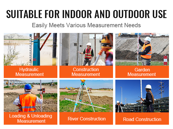 VEVOR Measuring Rod 3M Metric Telescopic Grade Rod CM/MM w/ Bubble ...