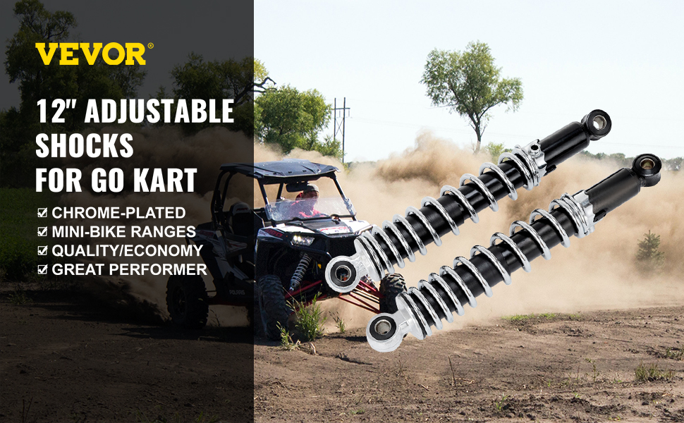 VEVOR 12 Inch Adjustable Shocks Shock Absorber Mini Bike Mechanical Go ...