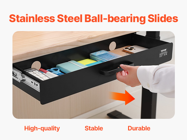 22 in Under Desk Drawer Organizer Slide-out Drawer Space Saver for Home ...