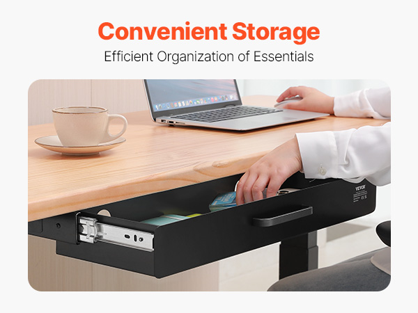 22 in Under Desk Drawer Organizer Slide-out Drawer Space Saver for Home ...