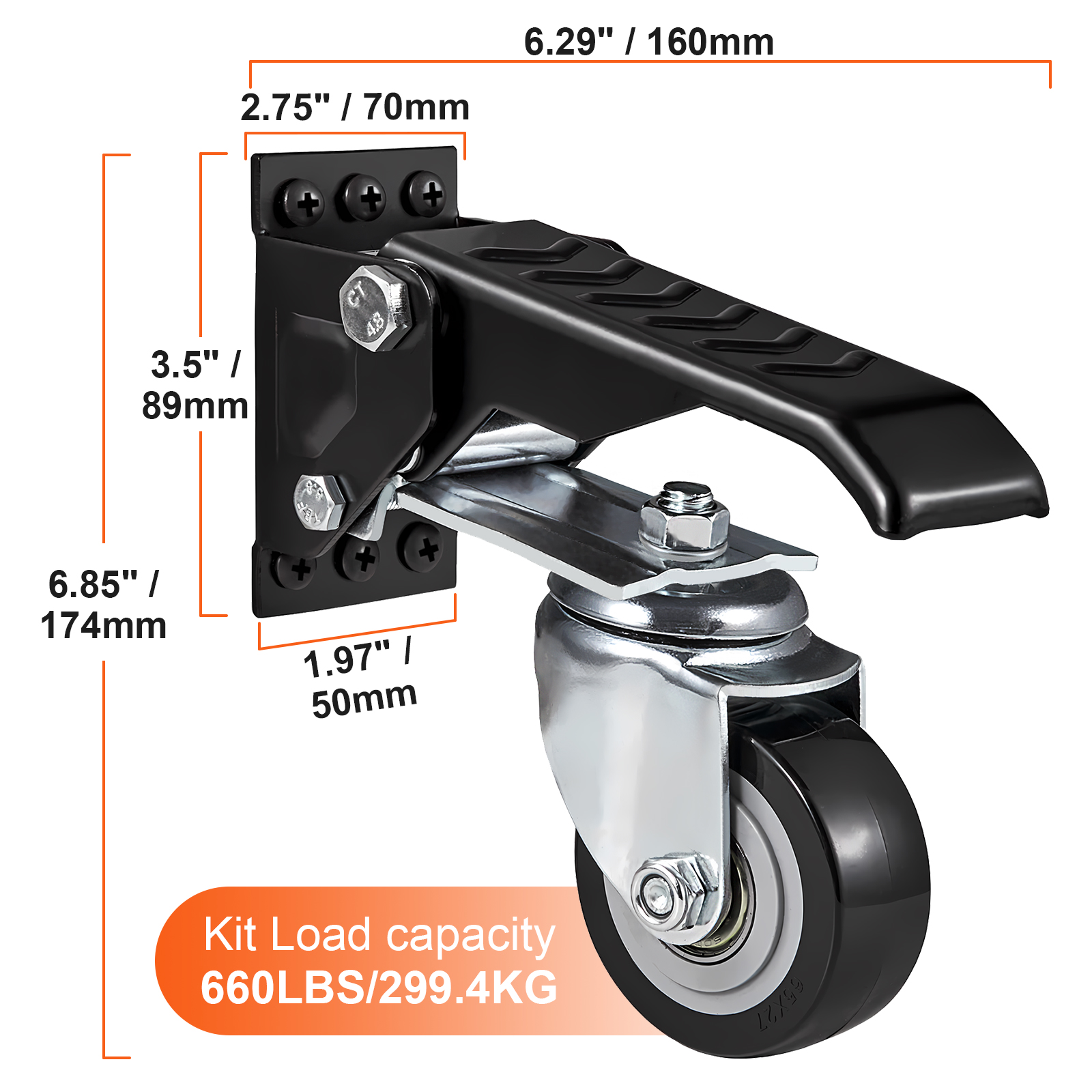 Mophorn Workbench Caster Wheels, 165 lbs Load Capacity, Set of 4, 2.5 ...