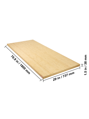 VEVOR Bamboo Table Top, 70.9" x 29" x 1.5",330 lbs Load Capacity ...