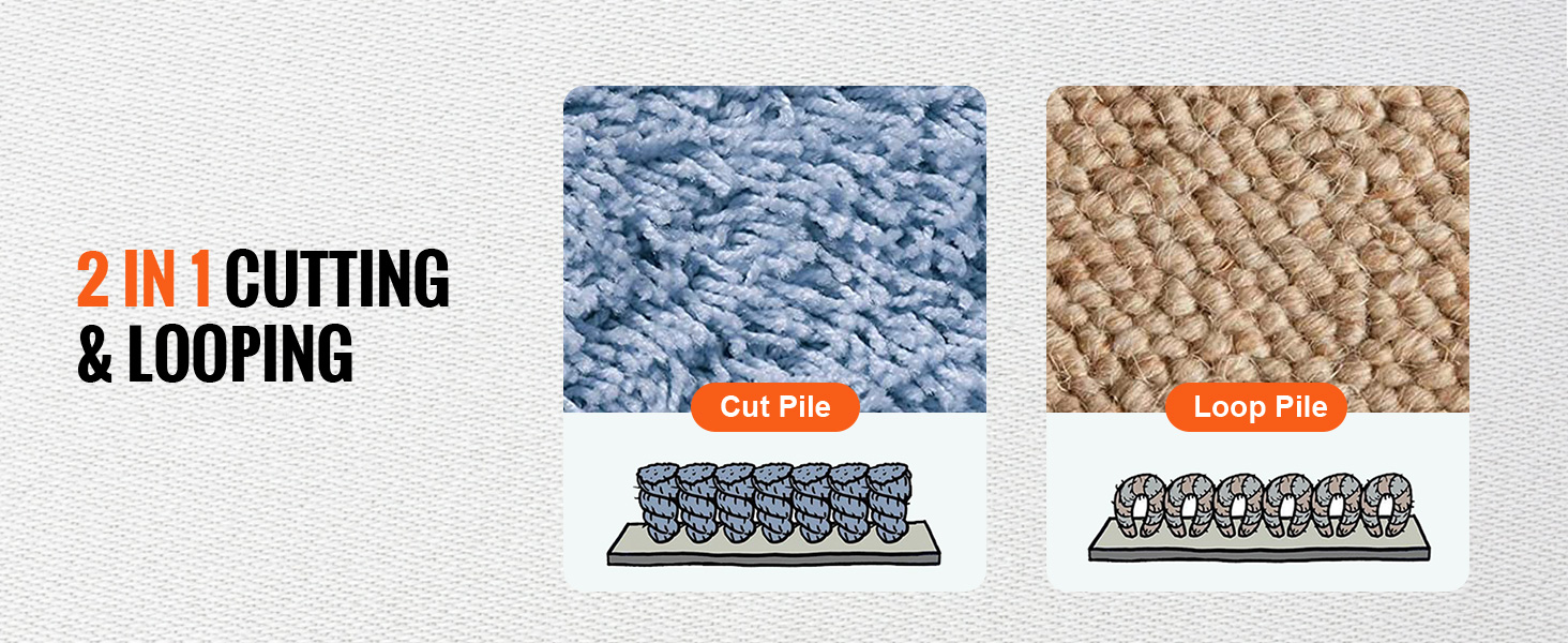 VEVOR Electric Carpet Tufting Machine Weaving Flocking Kit Cut Pile ...